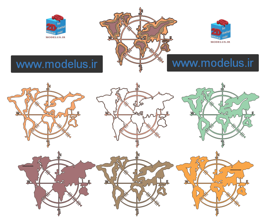 طرح برش تابلو دیواری گابریل نقشه ی جهان 1007 - دانلود فایلهای ویژه و ...